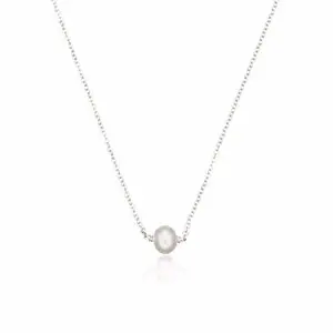 LILY & ROO Sterling Single Pearl Choker - Silver