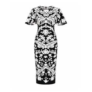 GIRL IN MIND Jocelyn & White Midi Dress - Black