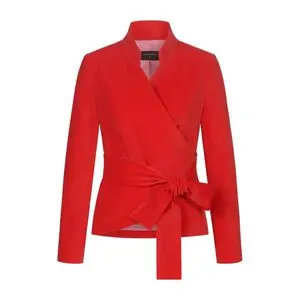 MARIANNA DÉRI Velvet Wrap Jacket - Red