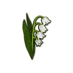 MAKE HEADS TURN White / Green Enamel Pin Lily Of The Valley - White/green