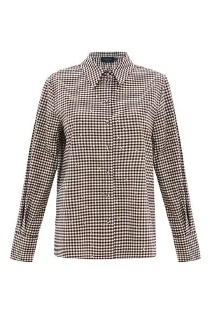 EXQUISE Neutrals/ Jamie Plaid Shirt Ecru