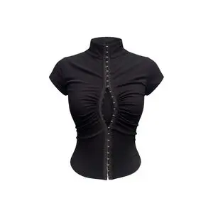 KHELA THE LABEL Bad Decision Short Sleeve Top - Black