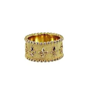 MVM ITALY Hand Made Florentine Ring With Giglio Gold