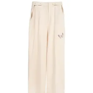 RONDOOZ Hand-painted Pearl Flow Limited Edition Trousers - White