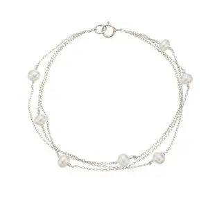 LILY & ROO Sterling Layered Pearl Bracelet Silver