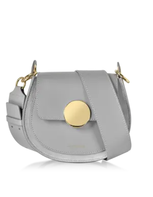 LE PARMENTIER Yucca Suede & Leather Shoulder Bag - Grey