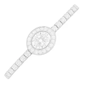 MAISON DE GALA Radiant Halo Oval Crystal Tennis Bracelet