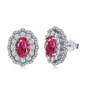 VIVIANA HALIL Pink / Silver The Louis Earrings – Sculptural Sterling Silver Stud Earrings In Rosa Pink - Pink/silver