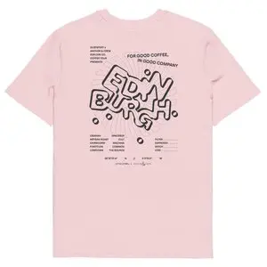 ANCHOR & CREW Edinburgh Coffee Scene" Organic Cotton T-shirt - Pink