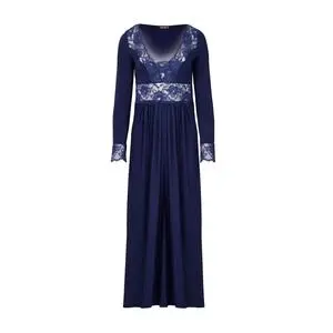 OH!ZUZA NIGHT&DAY Maxi Viscose Nightgown Navy - Blue
