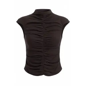 AGGI BY HALEWSKI Rita Dark Chocolate Blouse - Brown