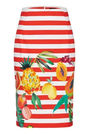 MARIANNA DÉRI Pencil Skirt With Tropical Print