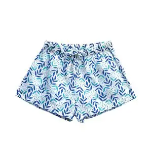 LIME TREE DESIGN Leaf & Bud Sleep Shorts In Turquoise - Blue