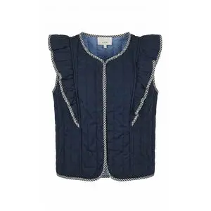 NOOKI DESIGN Aster Padded Frill Gilet Dark Navy - Blue