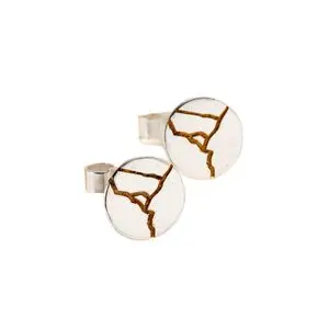 POSH TOTTY DESIGNS Kintsugi Stud Earrings - Silver