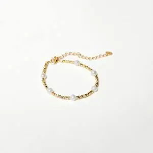 FREQNC ATELIER Cassie Natural Freshwater Pearl Bracelet - Gold