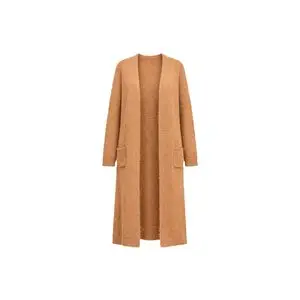 TANTRA SPAIN SL Long Kitted Cardigan With Pockets - Brown