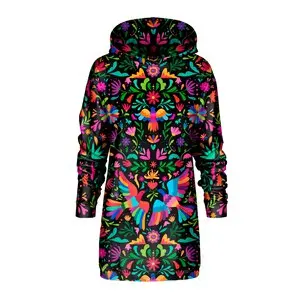 ALOHA FROM DEER Mexican Folk Print Oversized Hoodie Dress