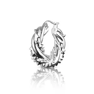 KASUN LONDON Entwined Serpent Hoops - Silver