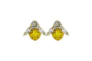 VICKISARGE The Big Bee Earrings In Gold Clip - Yellow