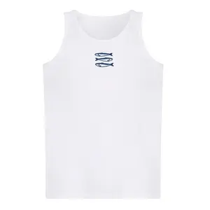 INGMARSON Sardines Embroidered Organic Cotton Tank Top