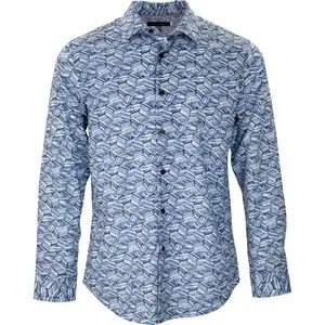 LORDS OF HARLECH Nigel Books Shirt - Blue
