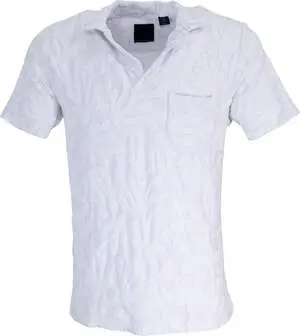 LORDS OF HARLECH Johnny Coral Towel Polo Shirt - White