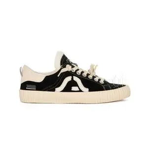 SPRINGA | UNIQUE VULCANIZED SNEAKERS ITALIAN HANDMADE Wavy Suede Embroidery Sneakers - Black