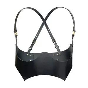 HAUTE CUIR Circe Leather Underbust Harness - Black