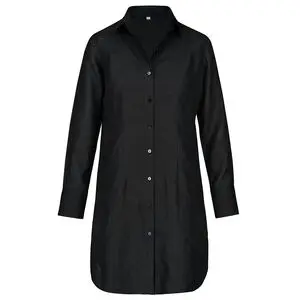 ANTRA DESIGNS The Classic Linen Shirt Dress - Black