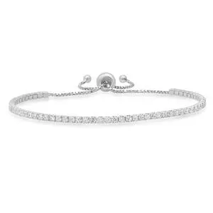 KYLIE HARPER Petite Diamond Cz Adjustable Tennis Bracelet In Sterling - Silver