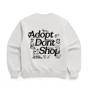DONT EAT THE HOMIES Adopt Dont Shop Crewneck - Grey