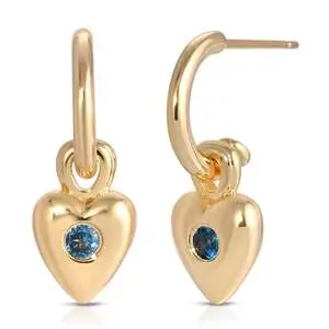 LEEADA JEWELRY Eros Heart Hoops - Blue