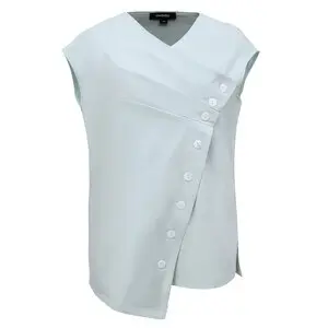 SMART AND JOY Double Breasted Pleated Asymmetric Top Mint