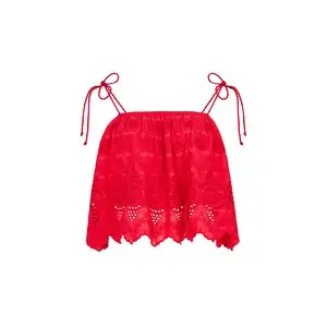 RAFFYA Rufa Spaghetti Strap Embroide Cami