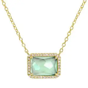 KAMARIA Atiena - Lab Created Rectangle Gemstone Necklace - Green