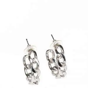 ADDICTED2 Sekhmet Earrings Chain Hoops - Silver
