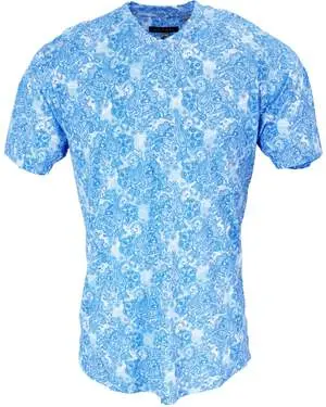 LORDS OF HARLECH Maze Paisley Wave Shirt - Blue