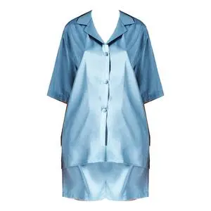 NOBLESSE OBLIGE Soft Revere Collar Sleep Shirt - Blue