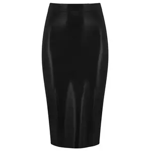 ELISSA POPPY Latex Midi Skirt