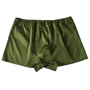 SOFT STROKES SILK Deep Olive Pure Mulberry Silk Trunks - Green