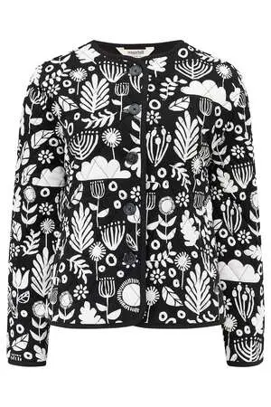 SUGARHILL BRIGHTON Rocco Quilted Jacket Monochrome, Folk Floral - Black/white