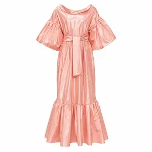 Miro Misljen Blush Satin Dream Dress Vogue Magazine Featured One Size - Pink