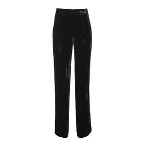 LITA COUTURE The Silk Velvet Trousers - Black