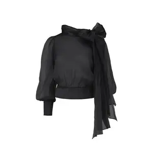 LITA COUTURE Flawless Bow Blouse - Black