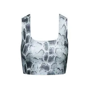 Commando Faux Leather Crop Top In Fog Python