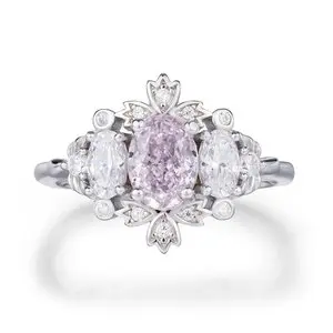 AZURA JEWELRY NEW YORK Lilyshade Morganite Ring White Gold Vermeil - Silver
