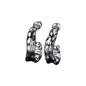 ISAIAH 54:17 The Textured Hoop - Silver