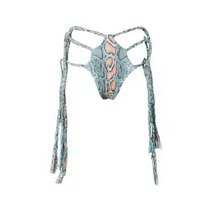 SIREN SWIMWEAR Siren Mermaid Braided Bikini Bottom In Snake - Blue
