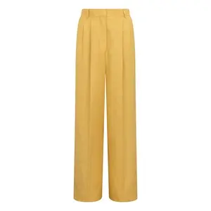 TRIONA Mustard Irish Linen Bridget Trouser - Yellow